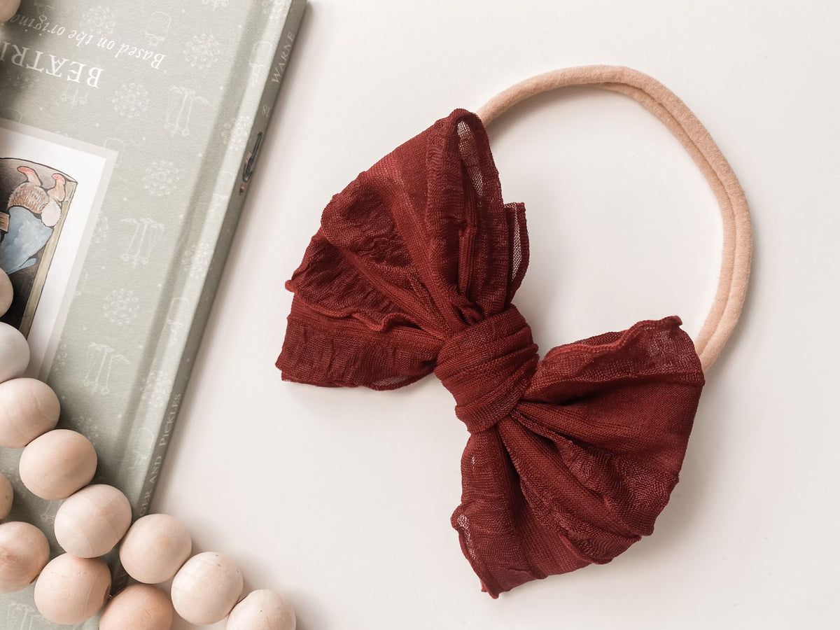 Posh Bow - Merlot – Feather + Sprout